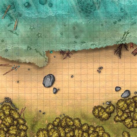 Beach Battle Map Inkarnate Arte Con Mapas Dragones Y Mazmorras
