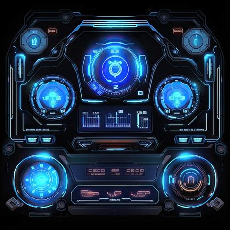Premium Photo Futuristic Hud Elements Ai Generated Interface Game Screen Data Virtual Ui