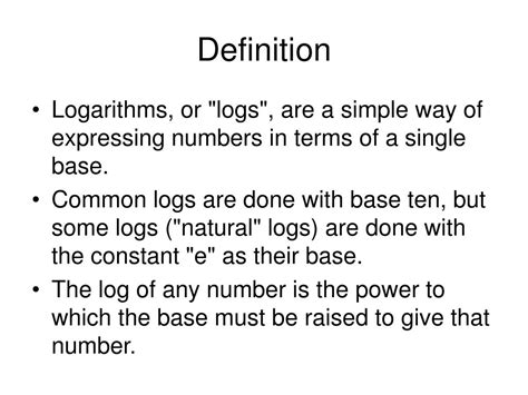 Ppt Logarithms Powerpoint Presentation Free Download Id 822131