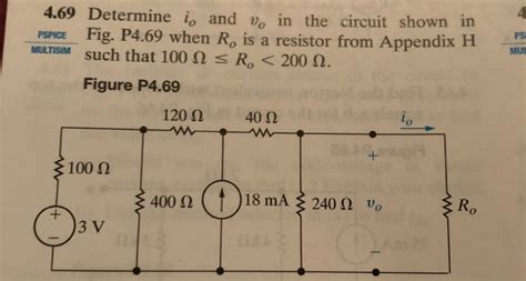 Solved Determine Io And Vo In The Circuit Shown In Chegg Com