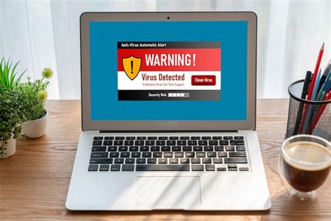 Premium Photo Virus Warning Alert On Computer Screen Detected Modish Cyber Threat