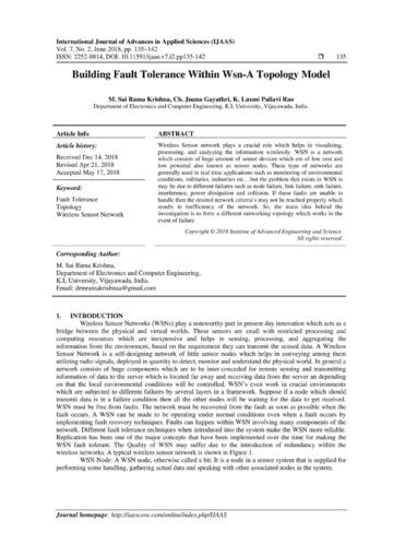 Building Fault Tolerance Within Wsn A Topology Model M Sai Rama Krishna Ch Jnana Gayathri
