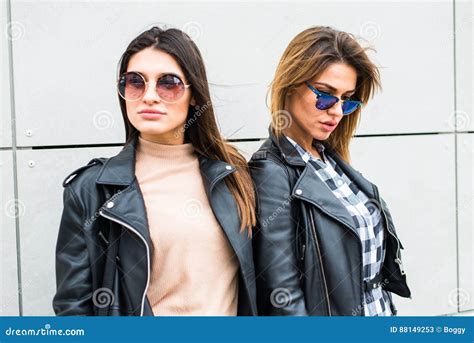Two Pretty Young Women With Sunglasses Stock Image Image Of Lifestyle