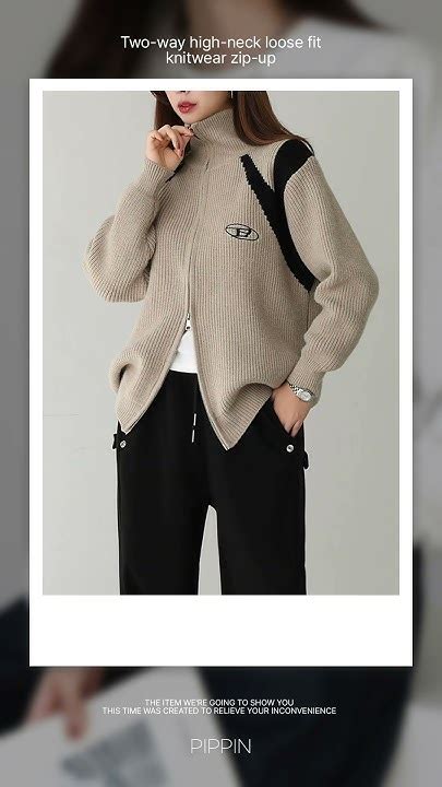 투웨이 하이넥 루즈핏 니트 집업🤎 톡톡함이 느껴지는 소재감으로 올 겨울 따뜻하게👍👍 Youtube