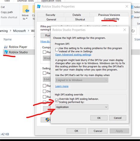 Having To Modify Override High Dpi Scaling Behavior Just So Studio