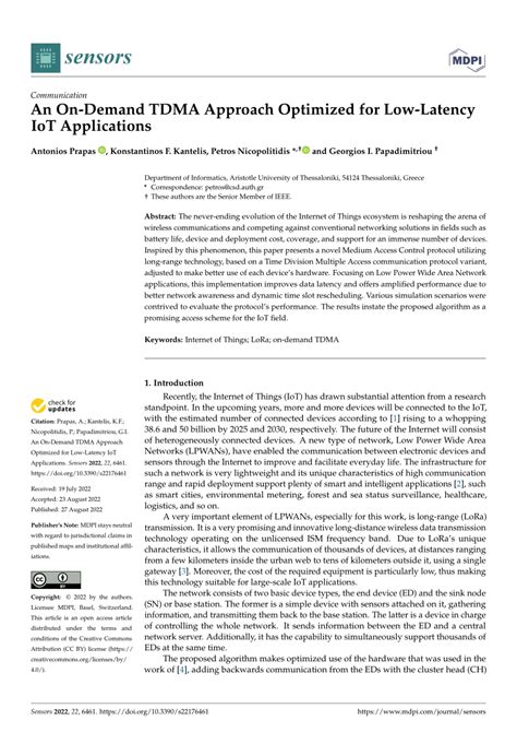 pdf an on demand tdma approach optimized for low latency iot applications