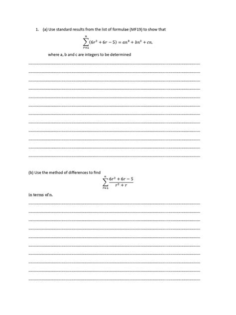 Summation Of Series Exam Pdf