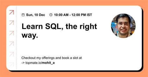 Shreya Singhal On Linkedin Learn Sql The Right Way With Mohit Anand