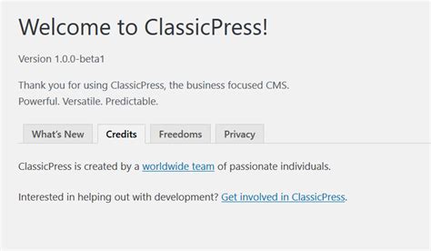 Inconsistent Font Sizes On Welcome Screen · Issue 177 · Classicpress