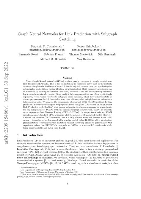 Pdf Graph Neural Networks For Link Prediction With Subgraph Sketching
