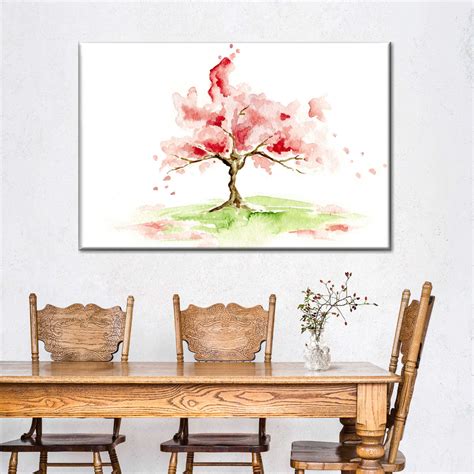 Sakura Tree In Watercolor Wall Art Elephant Stock