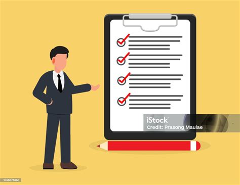 Checklist On A Clipboard Paper With Tick Marks Stock Illustration Download Image Now