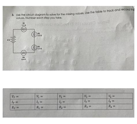 solved 3 use the circuit diagram to solve for the missing