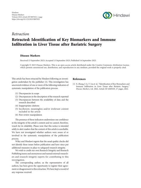 Pdf Retracted Identification Of Key Biomarkers And Immune Infiltration In Liver Tissue After
