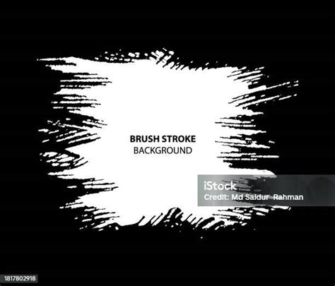 흰색 배경에 흑백 브러시 스트로크 프레임입니다 벡터 일러스트 레이 션입니다 벡터 그런 지 원입니다 흰색 배경에 잉크 사각형