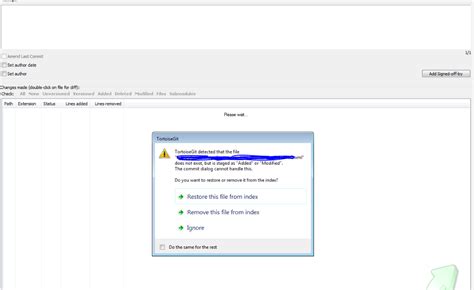 Tortoisegit Detected That The File Does Not Exist But Is Staged Added