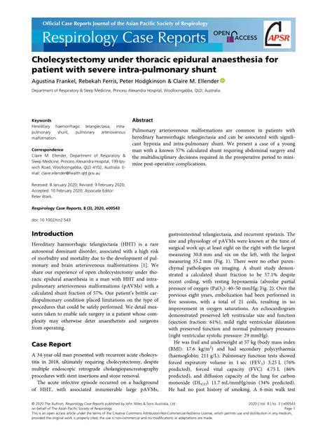 Pdf Cholecystectomy Under Thoracic Epidural Anaesthesia For Patient With Severe Intra