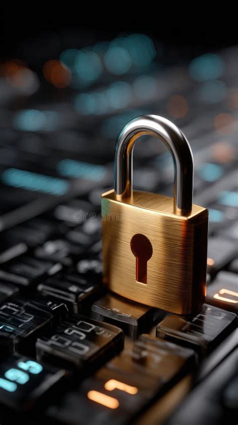 Padlock Secure Data On Computer Keyboard Cyber Security Digital Protection Privacy Concept Stock
