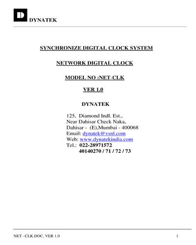 Gps Master Clock Manual Lan Based Clock Manual Mumbai India