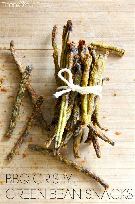 Bbq Crispy Green Bean Snacks Baked Organic Vegan