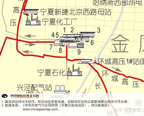 2023中国天然气管道分布图（宁夏回族自治区） 39个管道燃气特许经营区、60条输气管道 知乎