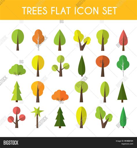 Tree Icon Set Vector Photo Free Trial Bigstock