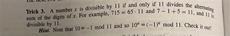Solved Trick A Number X Is Divisible By If And Only If Chegg Com