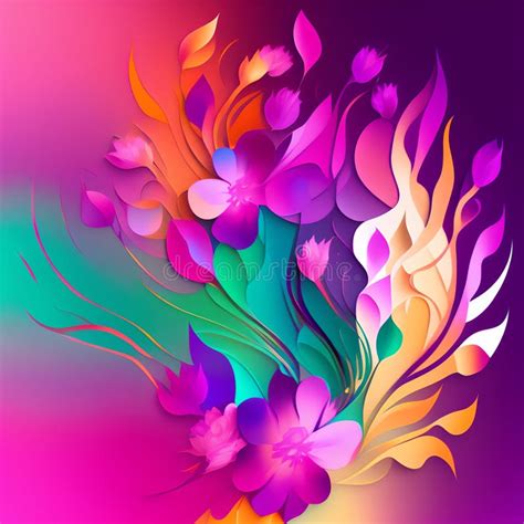 Abstract Floral Design Generative Ai Illustration Stock Illustration Illustration Of