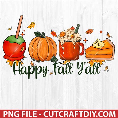 Happy Fall Yall Png Sublimation Designs Happy Fall Png Fall Design