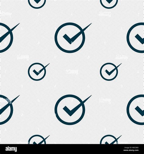 Check Mark Sign Icon Checkbox Button Seamless Pattern With Geometric Texture Vector