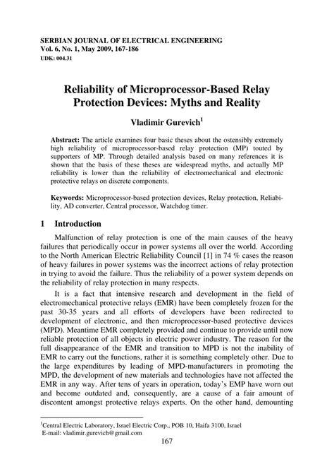 Pdf Reliability Of Microprocessor Based Relay Protection Devices