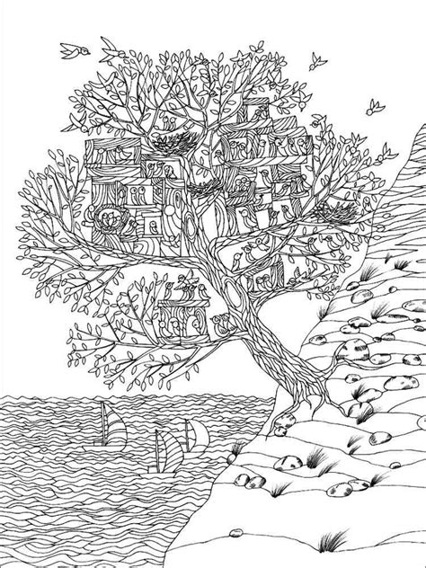 Tree Coloring Pages For Adults Tree Coloring Pages For Adults Free Coloring Pages