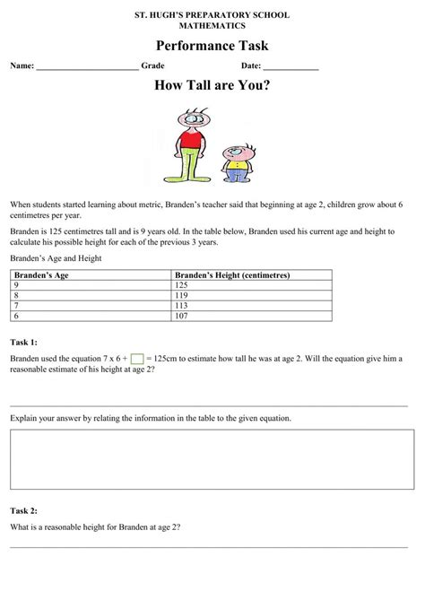 Performance Tasks Metric Conversions Metric Measurements Grammar