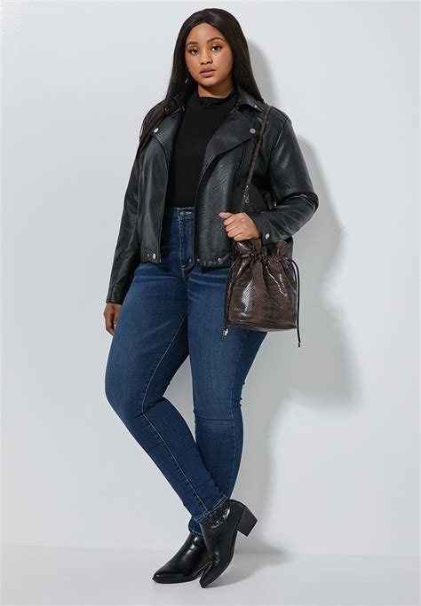 Pu Biker Jacket Plus Black Superbalist Jackets And Coats
