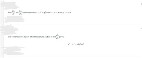 Solved dw dw Find and Ər Ös for the function w x² y² with Chegg com