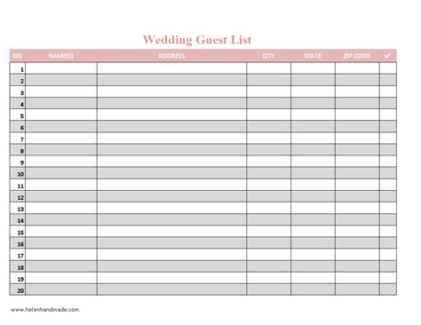 Wedding Guest Excel Template Wedding Guest Excel Template