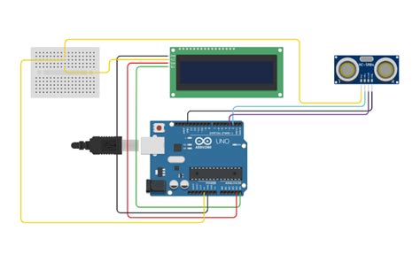 Circuit Design Sensor Jarak Hc Sr04 Tinkercad