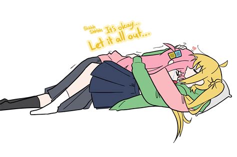 Nattydodo 002 Gotoh Hitori Ijichi Nijika Bocchi The Rock Highres 2girls Ahoge Black