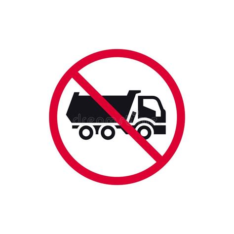 No Dumping Cargo Prohibited Sign Dump Truck Forbidden Modern Round Sticker Vector Illustration