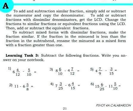 A To Add And Subtraction Similar Fraction Simply Add Or Subtract The Numerator And Copy The
