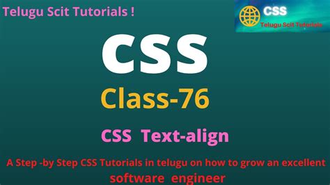 Cssclass 76css Text Aligncss Tutorial For Beginners In Telugu