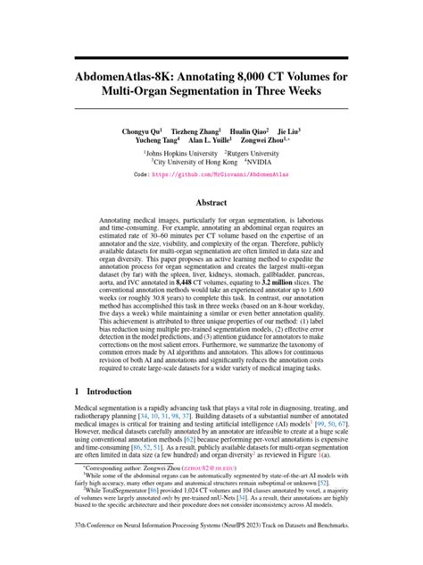 【医学图像】annotating 8000 Abdominal Ct Volumes For Multi Organ Segmentation In Three Weeks Pdf