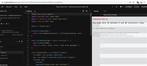 Yup Validationerror Is Leaking And Becomes Untracked Runtime Error · Issue 47 · React Hook Form