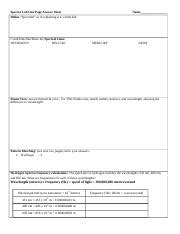 9 Spectra Labdocx Spectra Lab One Page Answer Sheet Define