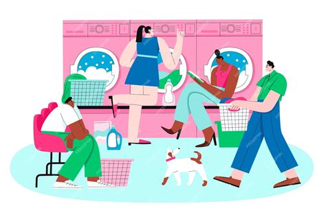 세탁 서비스 일러스트레이션 무료 벡터
