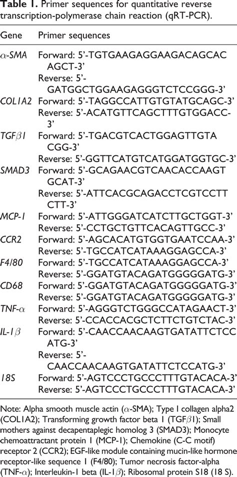Primer Sequences For Quantitative Reverse Transcription Polymerase