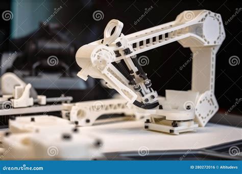 3d Printing Robot Extruding Layer Of Molten Plastic To Create Intricate