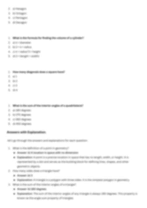 Solution Basic Geometry Quiz For Beginners Studypool