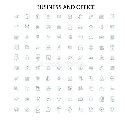 Business And Office Icons Signs Outline Symbols Concept Linear