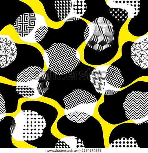 Geometric Abstract Pattern Patchwork Style Seamless Stock Vector Royalty Free 2184674593